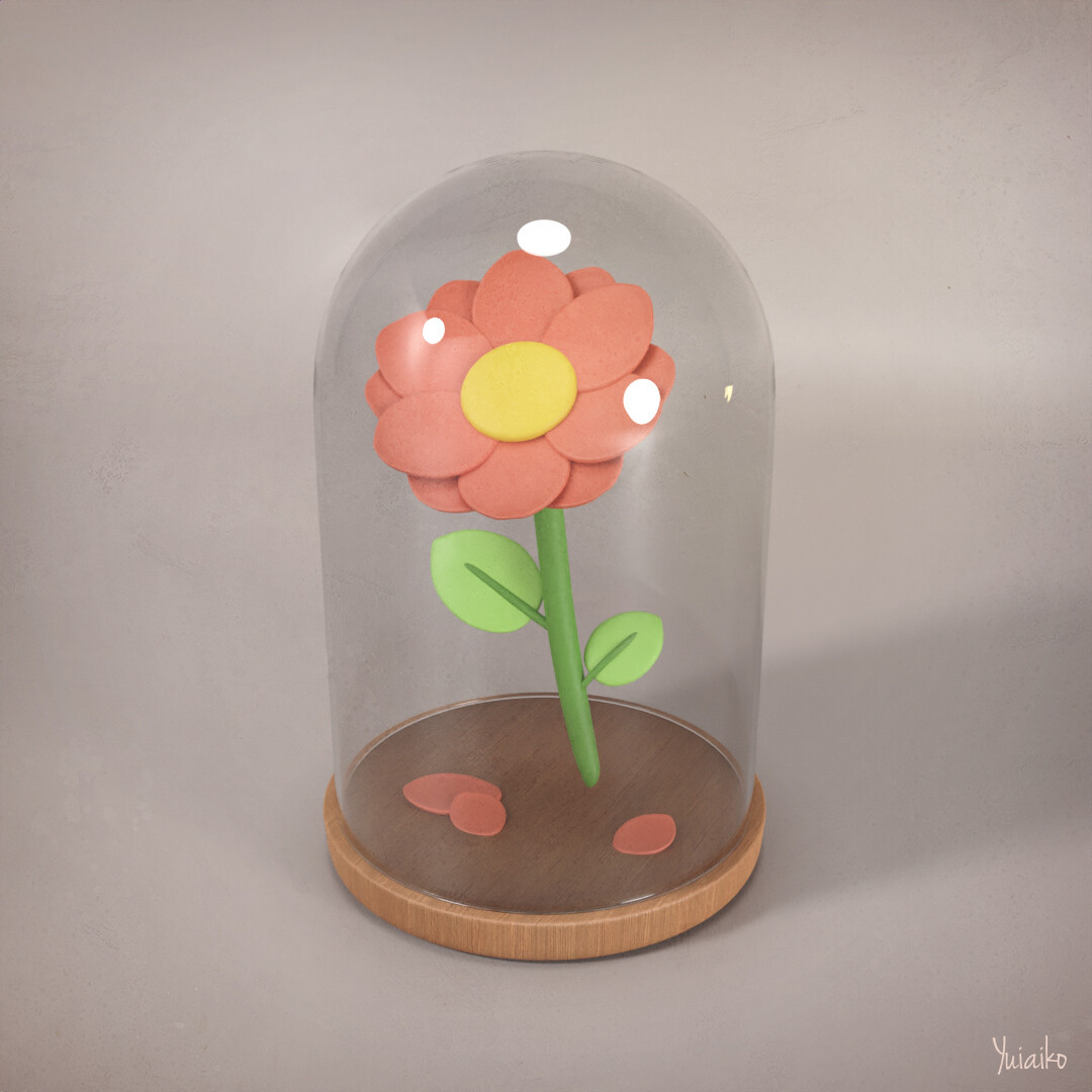 ArtStation - 3D Flower under glass