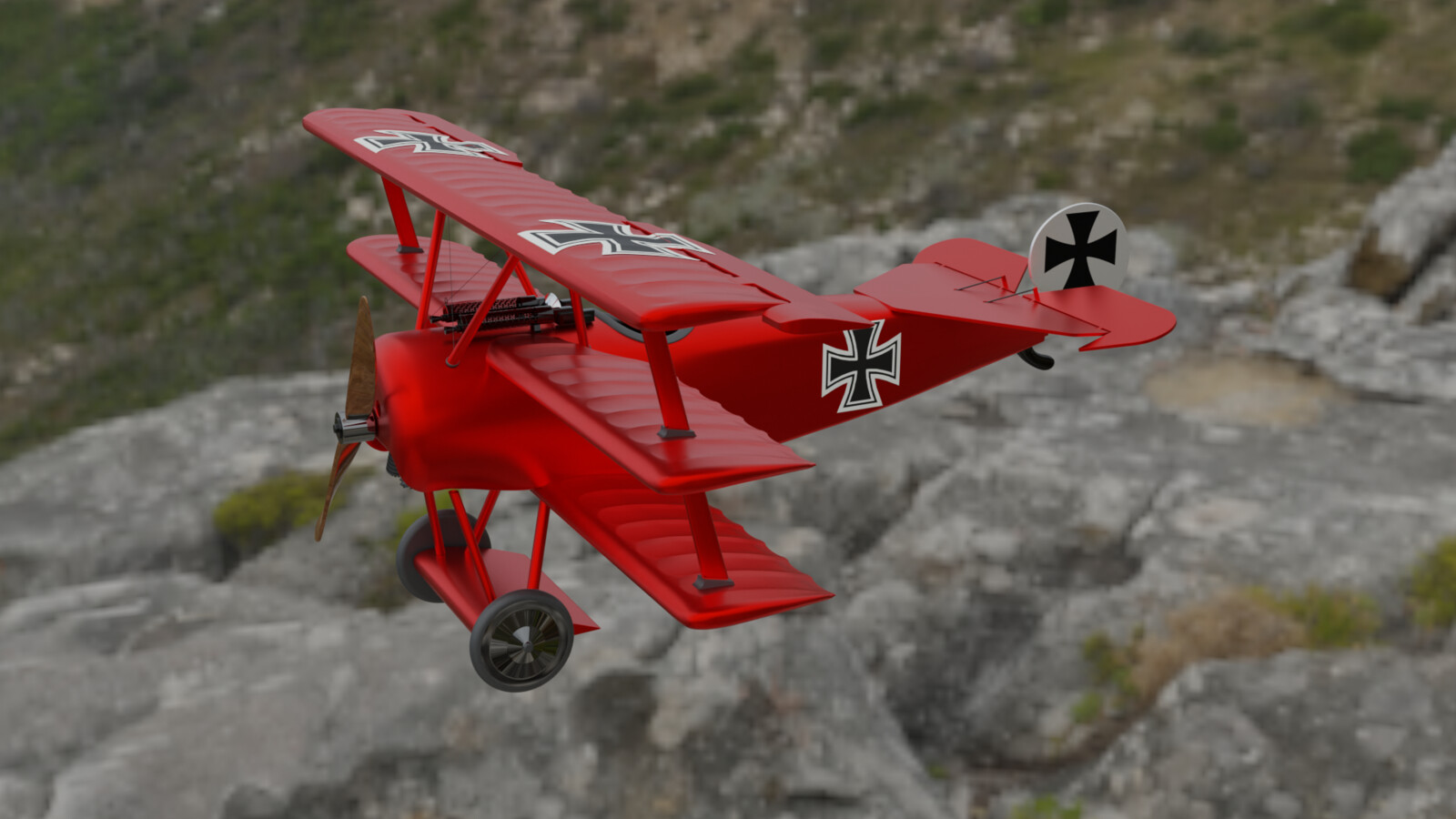 Tetsuhara Minobu - Focker DR1 (Red baron triplane) WW1