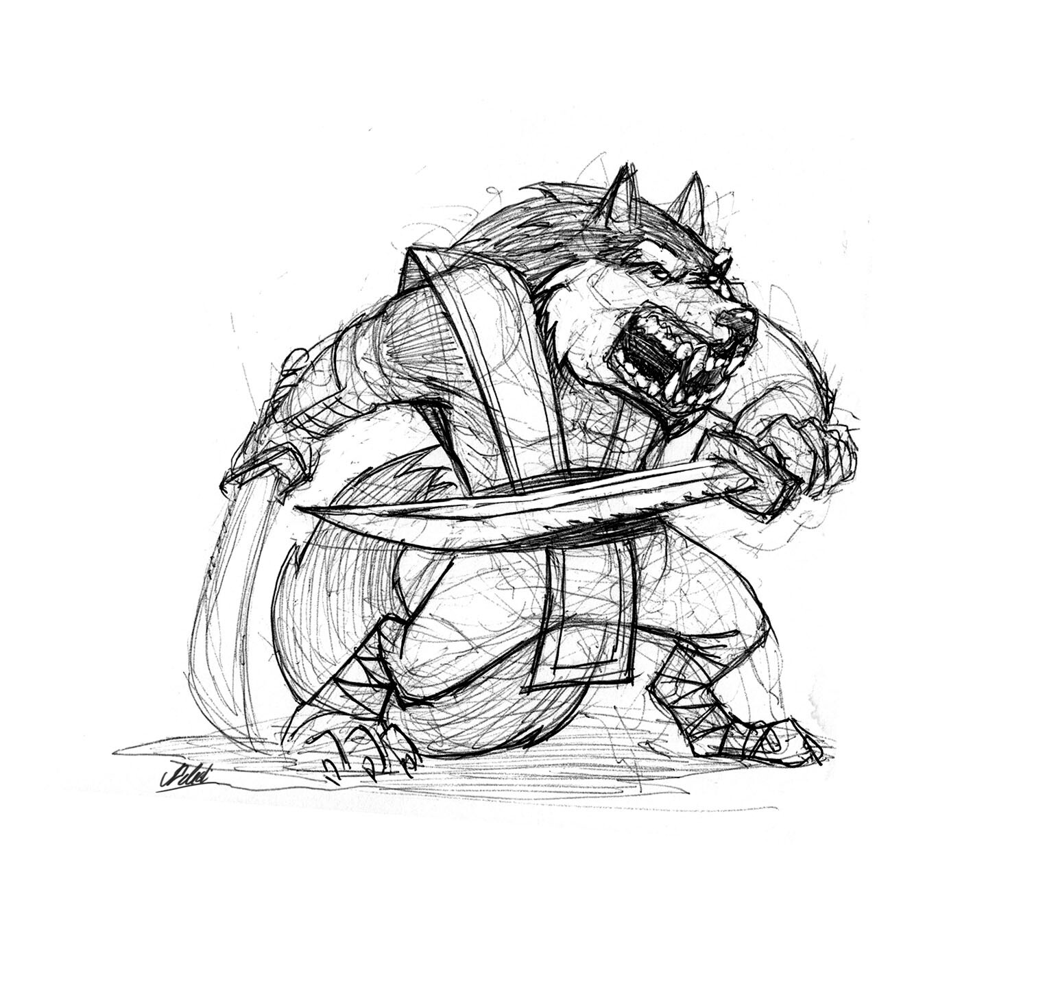 ArtStation - Character Design - Animals - Dogs - Bruiser SKETCH 1