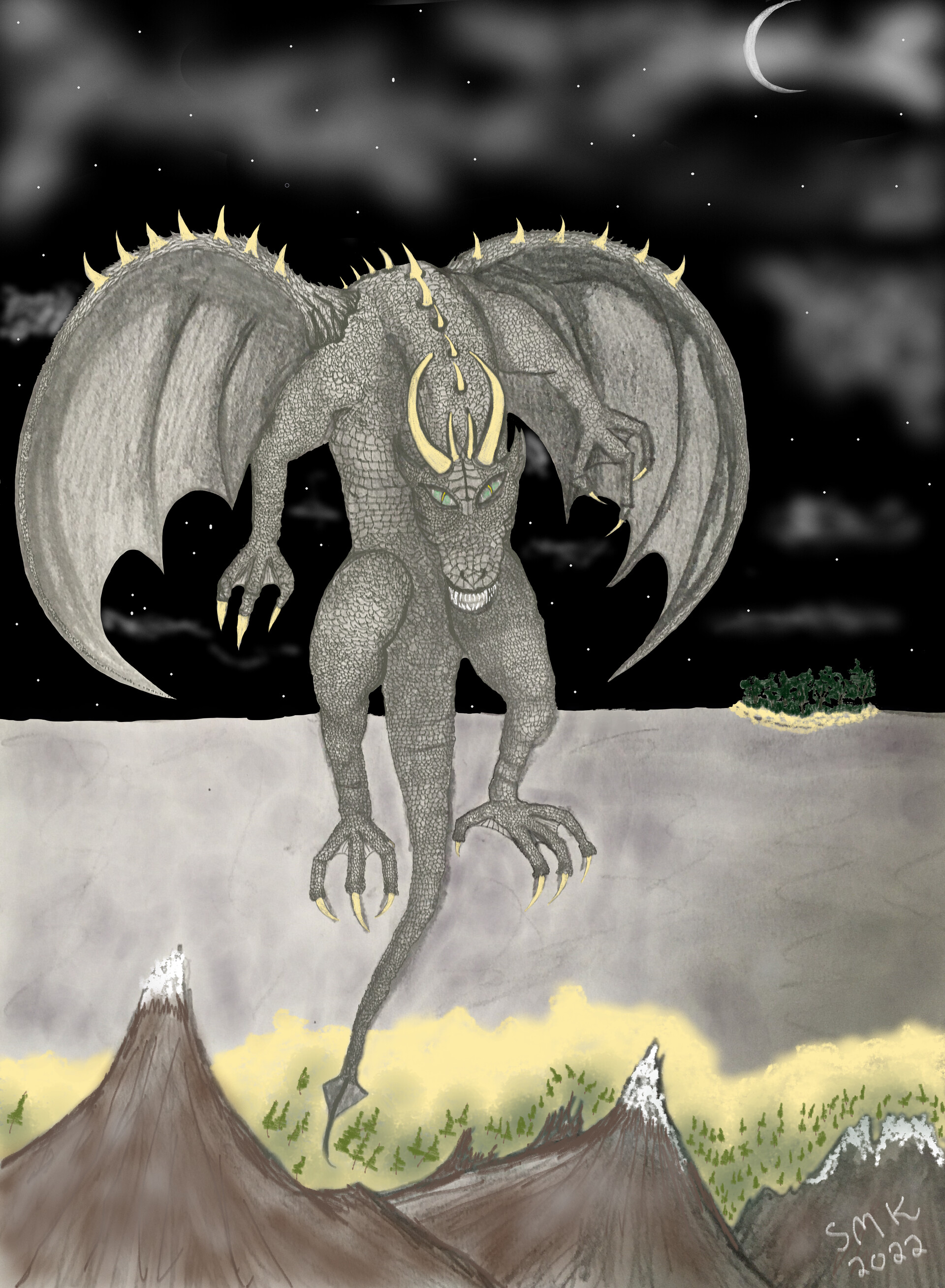 ArtStation - Moon dragon