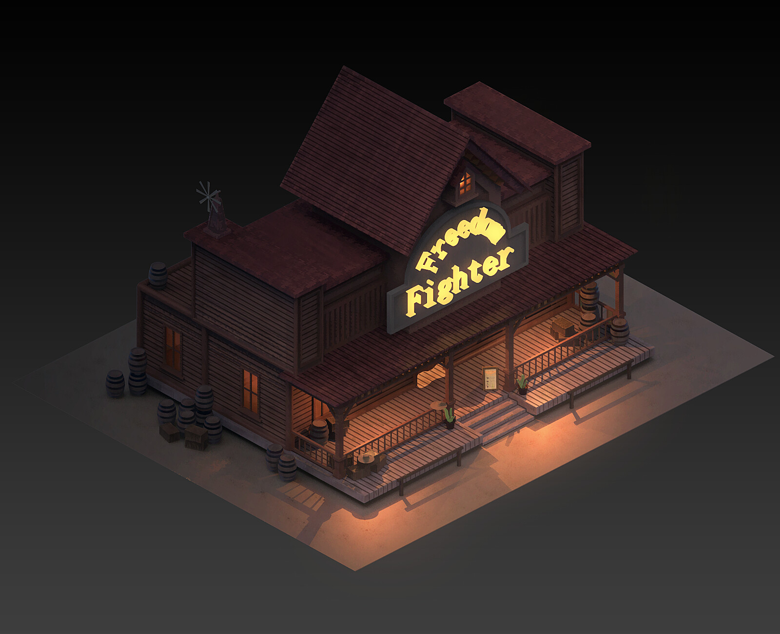 ArtStation - American western style bar