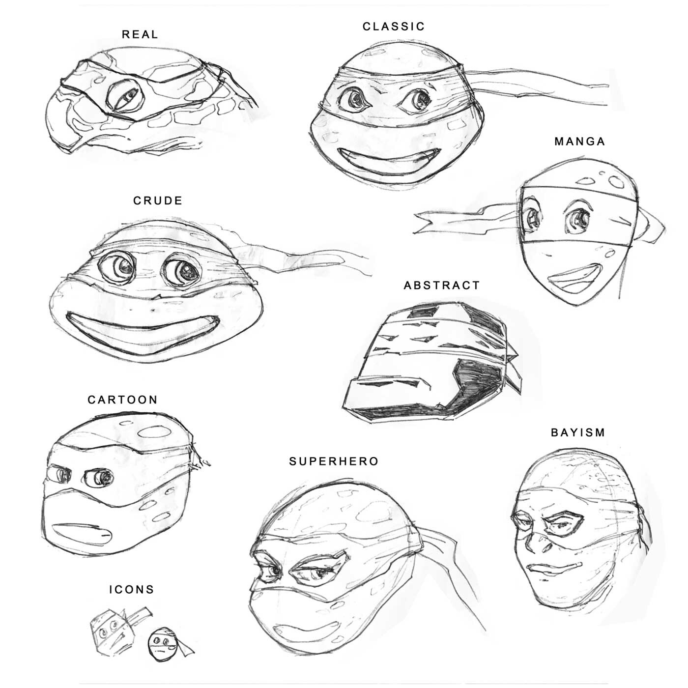 Ninja Turtle Face Drawing