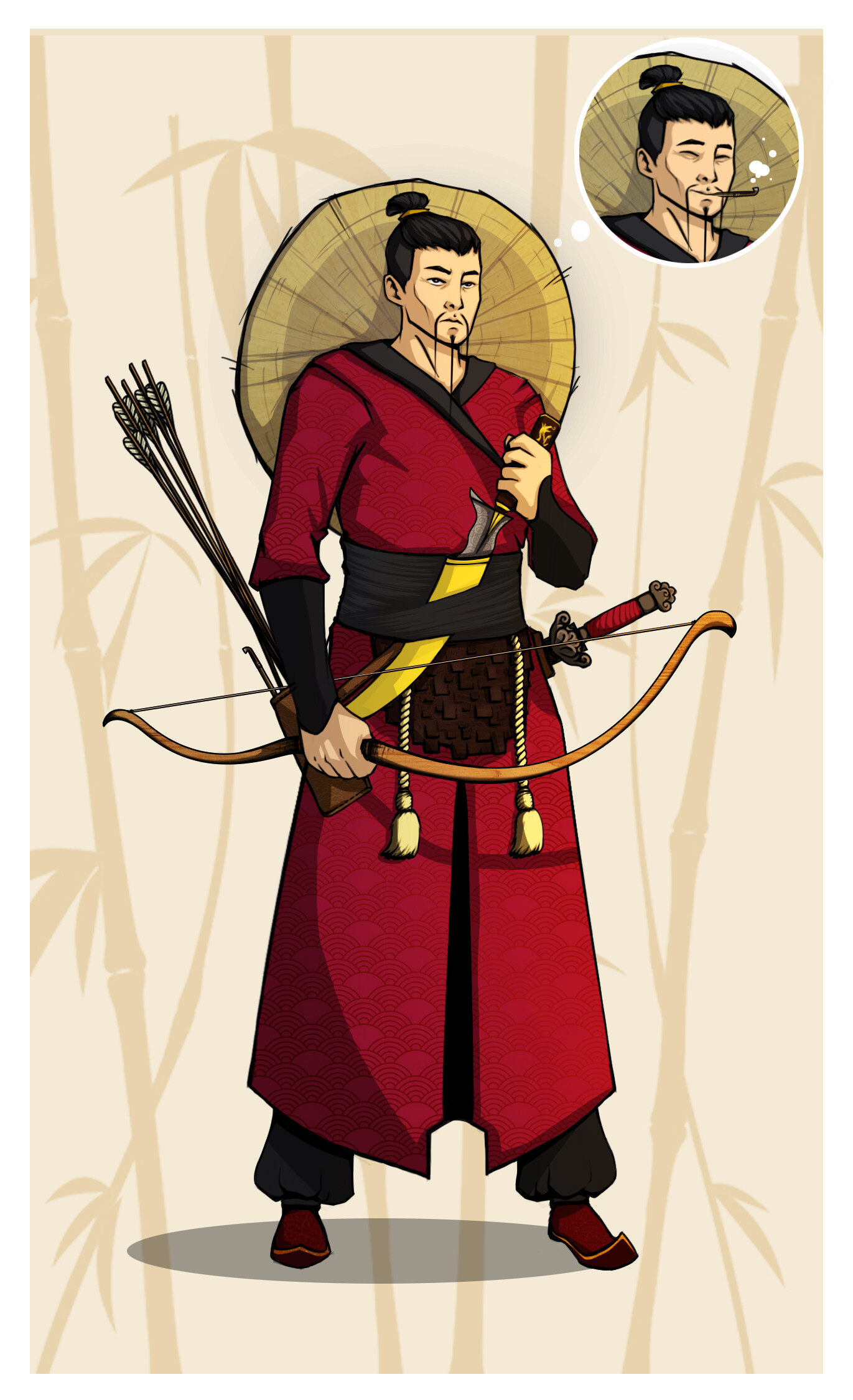 ArtStation - ZAAN - dnd chinese rogue with bow and dagger