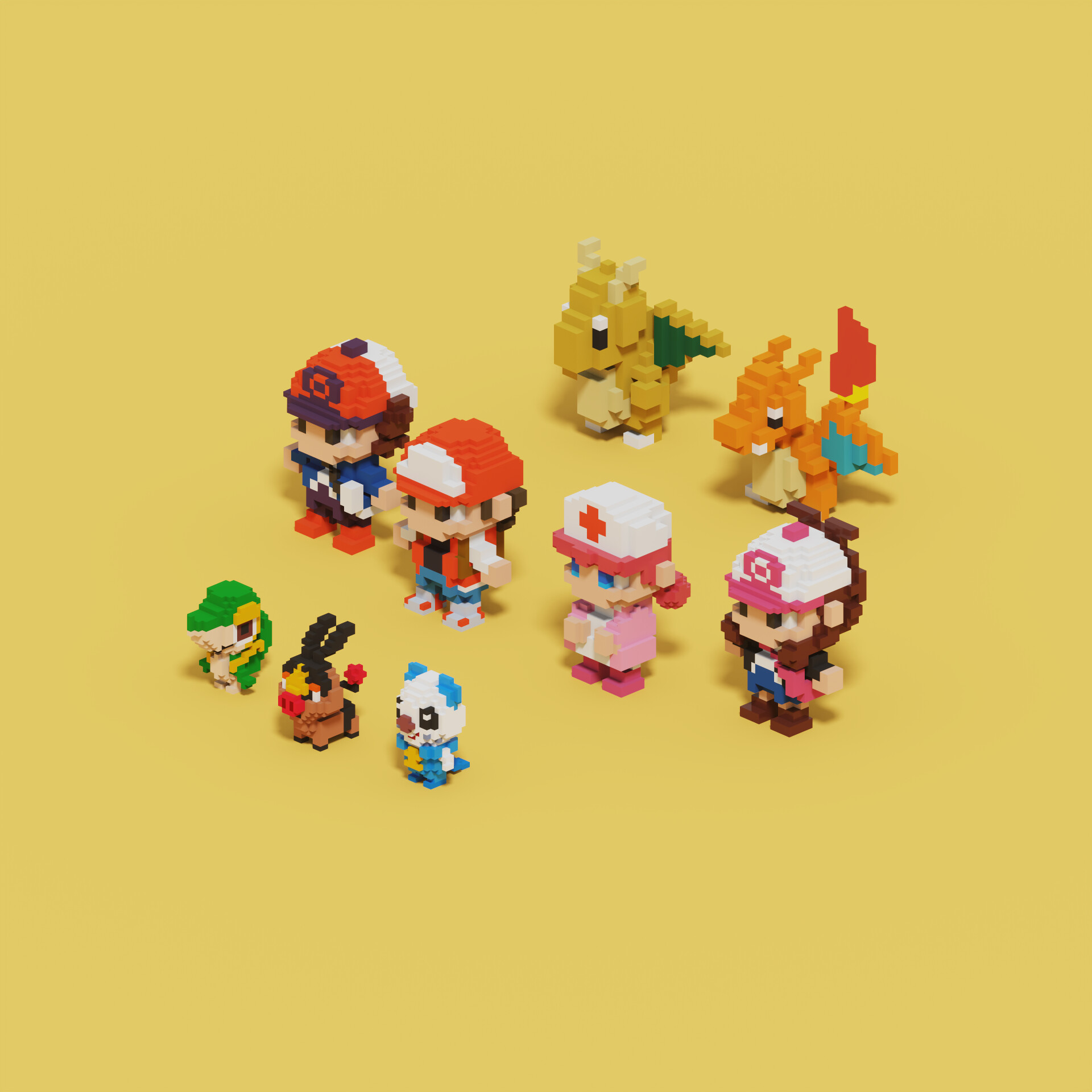 Renz Aclan - Pokemon Center in Magicavoxel