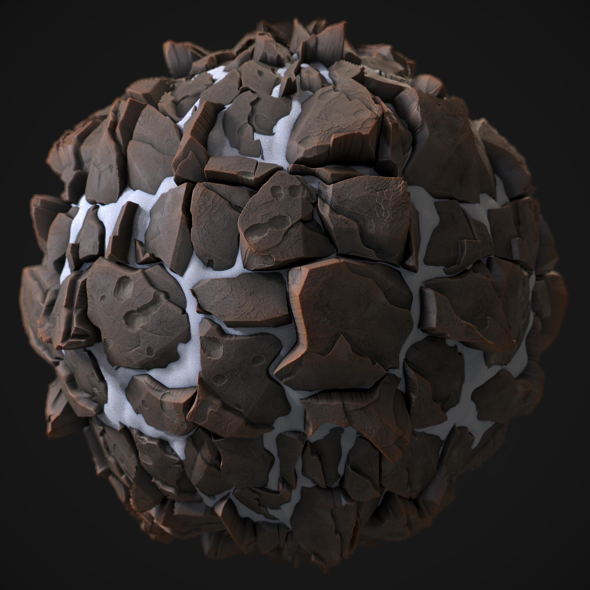 ArtStation - Stylized Stone with snow - Substance Designer