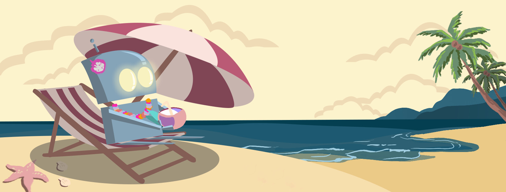 ArtStation - Doodle Bot chilling on the beach