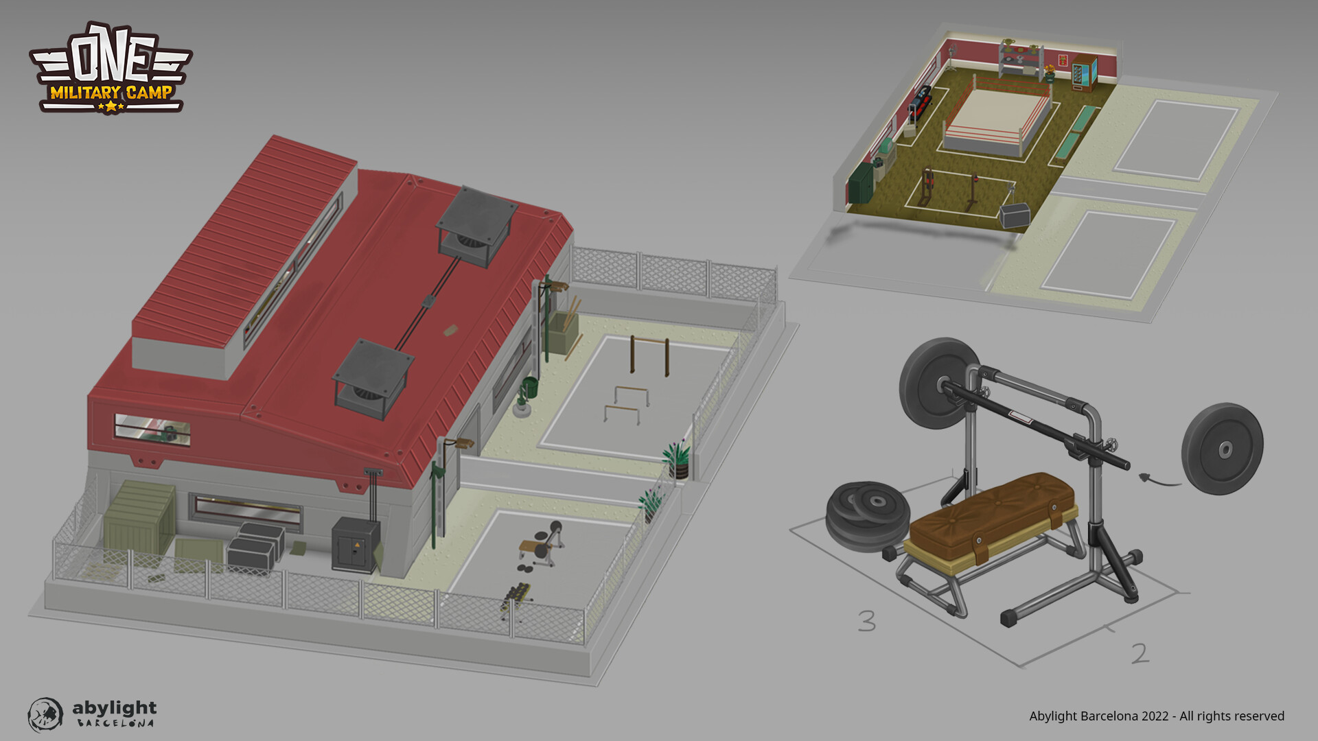 ArtStation - Strength training building in One Military Camp