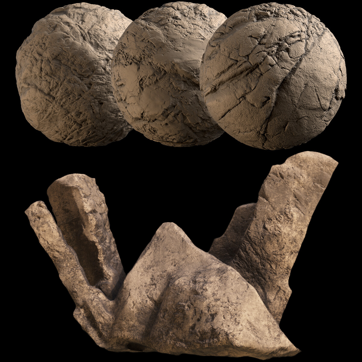 ArtStation - 65 real stone alpha brush bundle