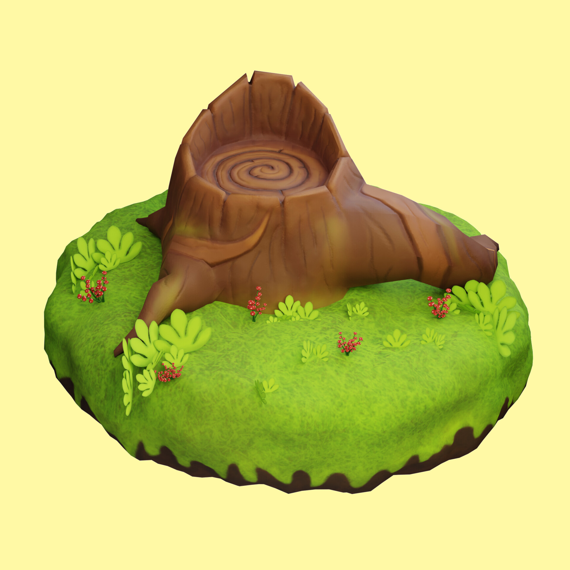 ArtStation - Stylized tree stump