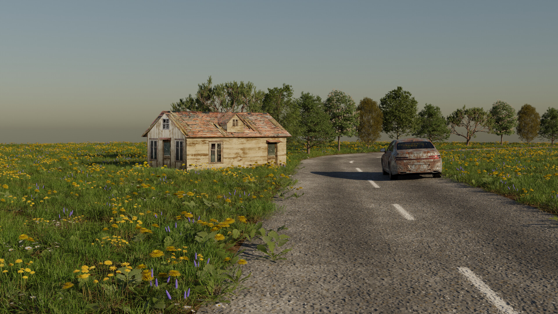 ArtStation - Road Side home scene