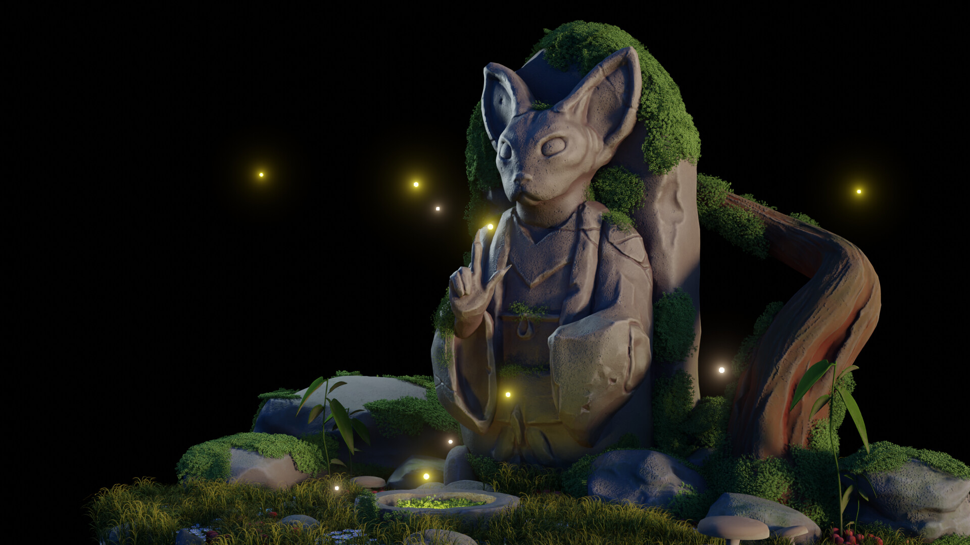 ArtStation - Stone Cat (Concept Nicolas Kudeljan)