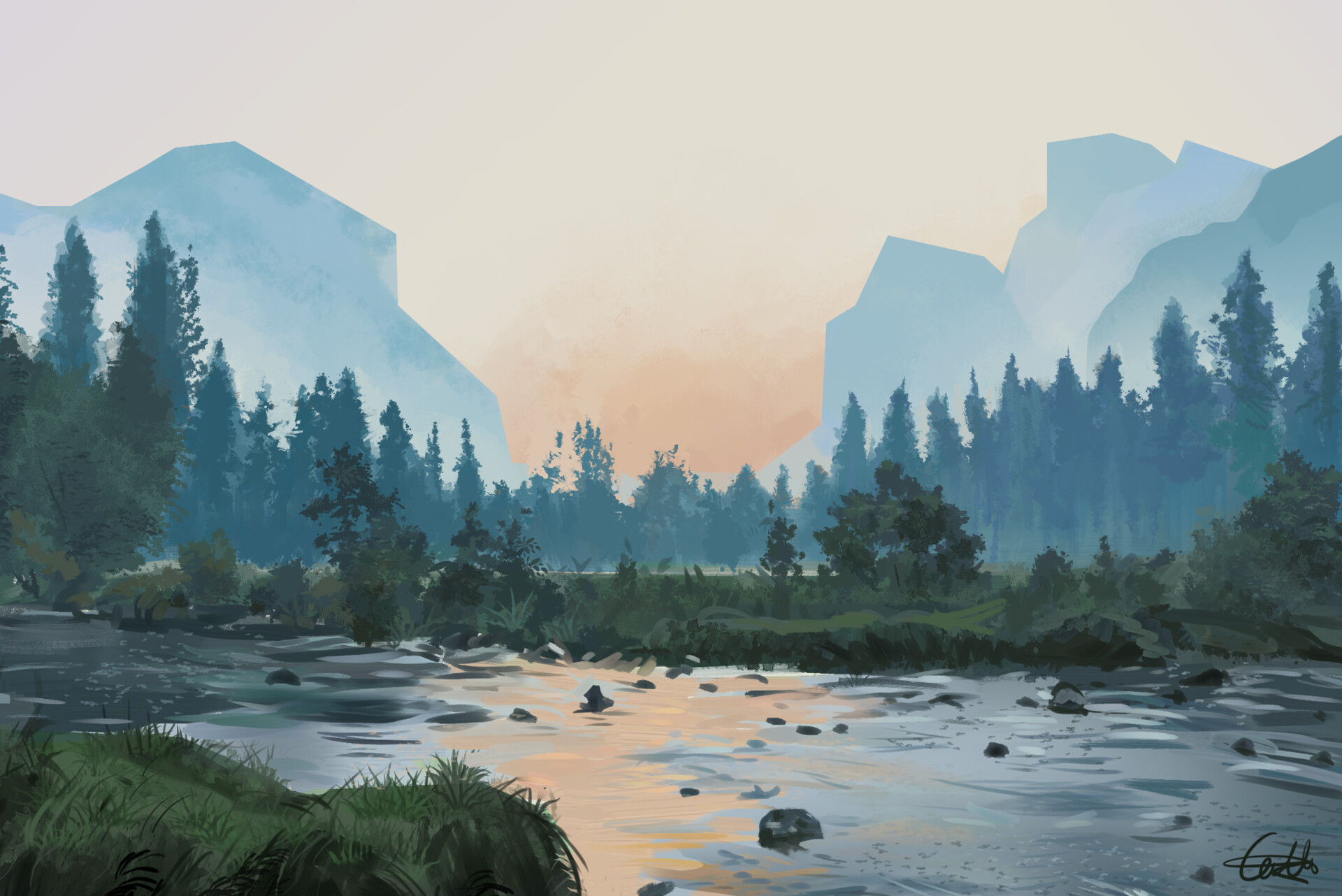 ArtStation - Mountains - Landscape Practice