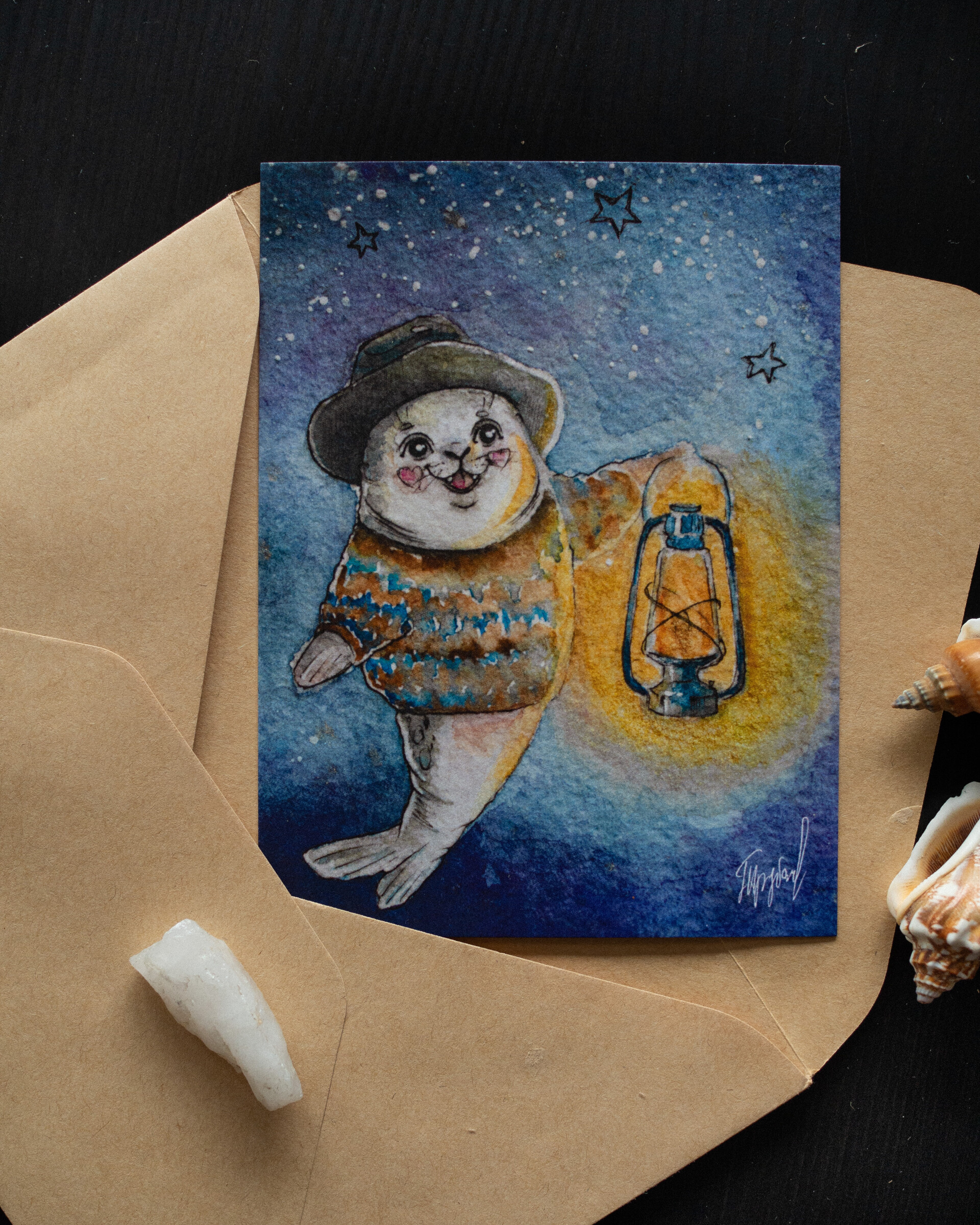 ArtStation - Baikal seals postcard