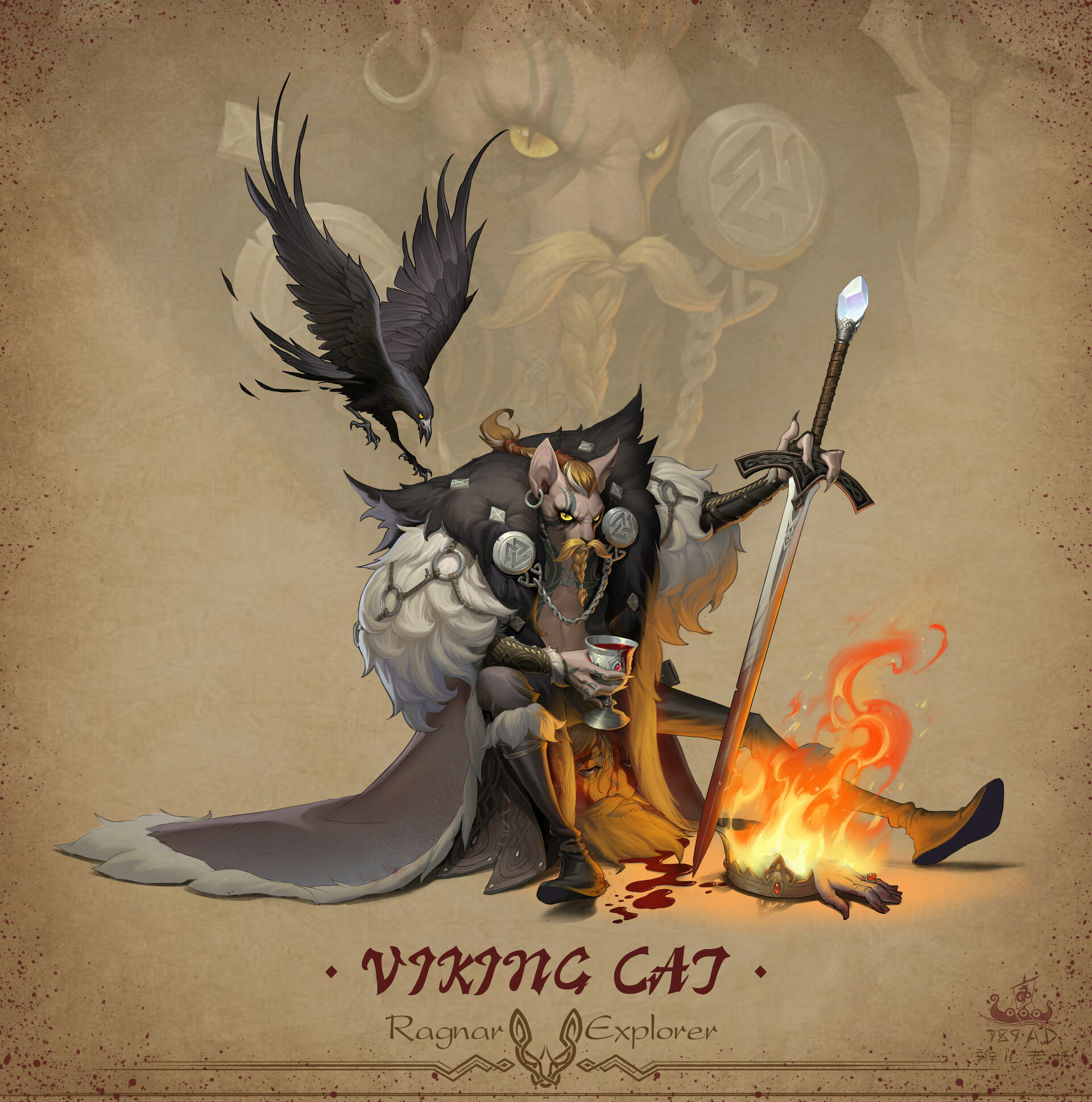 er-viking-cat.jpg (1920×1937)-花瓣网