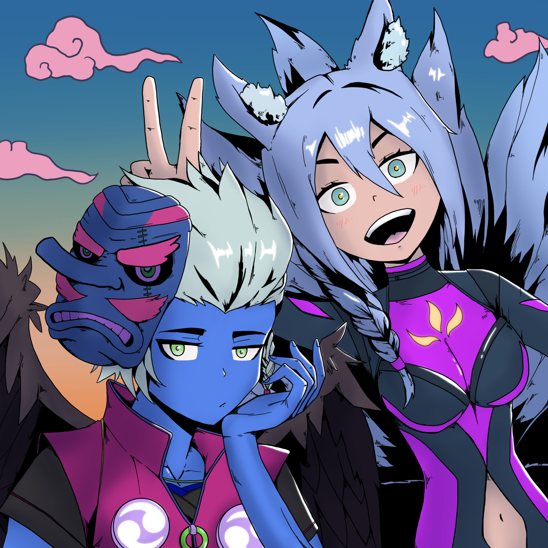 ArtStation - Tengu & Kitsune