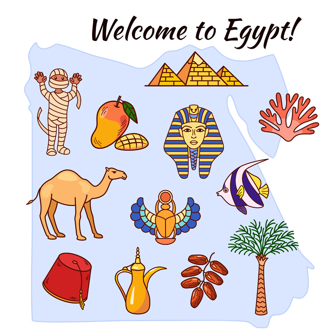 ArtStation - Postcard and stickers on egyptian theme