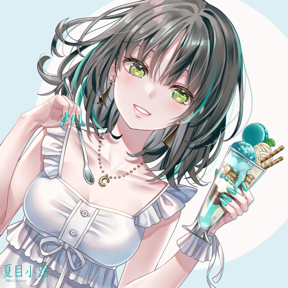 ArtStation - Chocolate mint parfait and girl