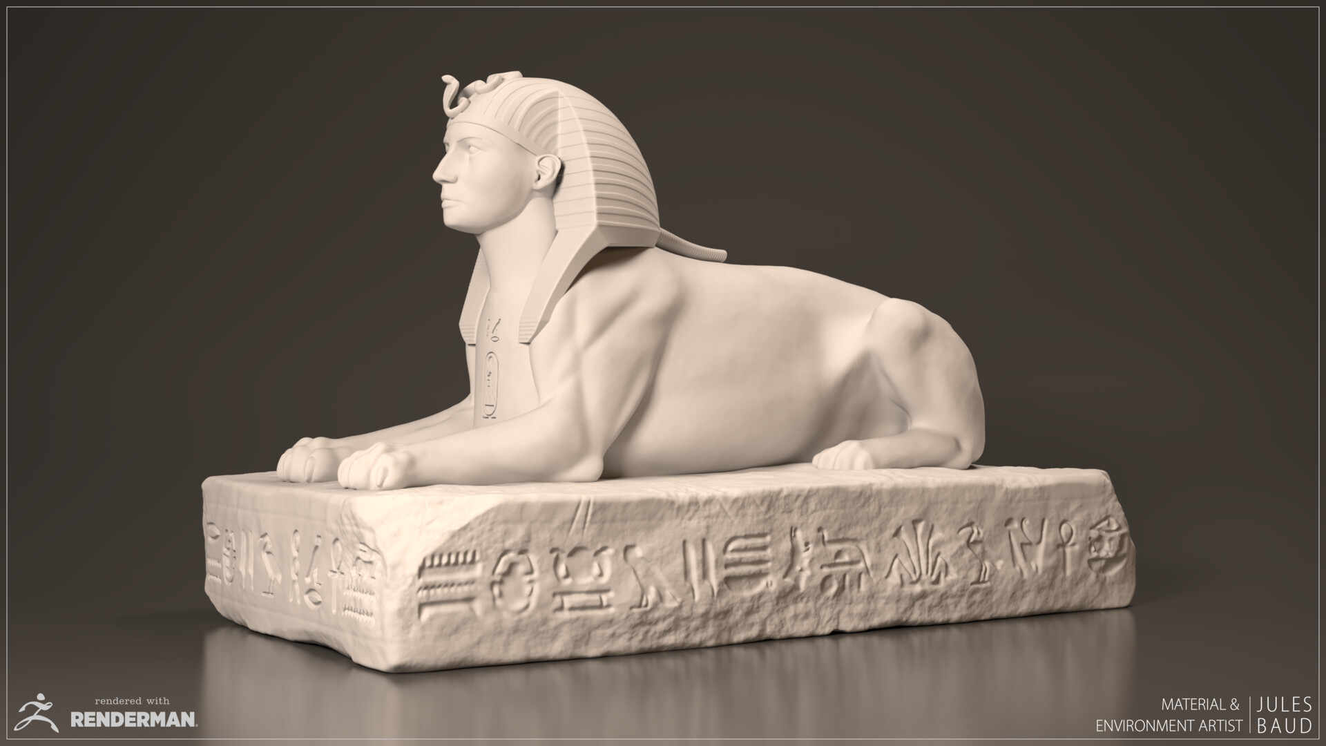 ArtStation - RENDERMAN MAYA - EGYPTIAN SPHINX STATUE