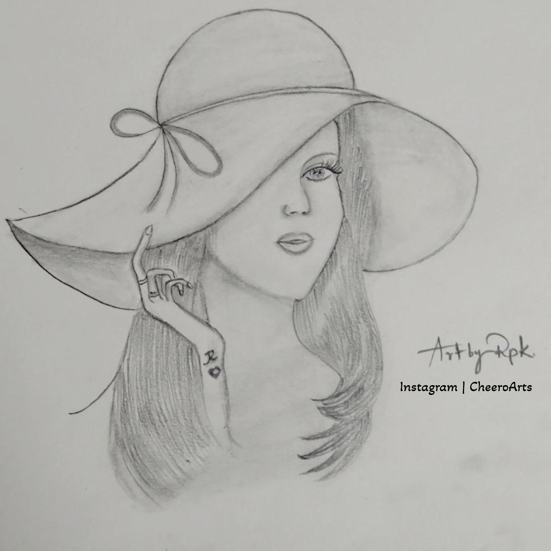 ArtStation - Fashion Illustration | Lady with Floppy Hat Sketch ...