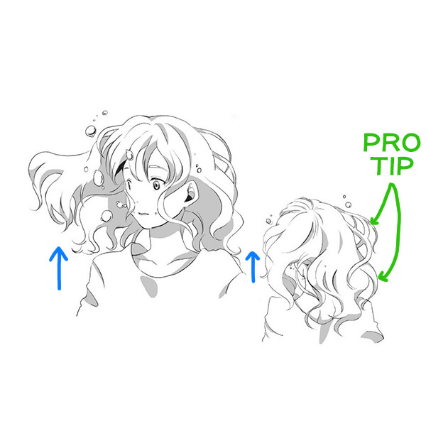 how to draw hair movement