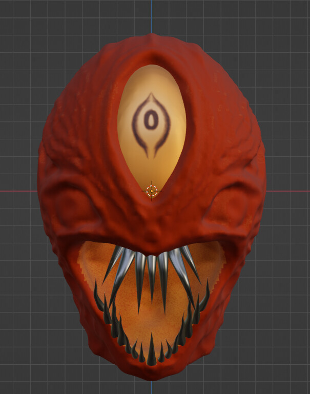 ArtStation - Head of Red Demon | 3D Modeling&Texturing (Blender, Zbrush ...
