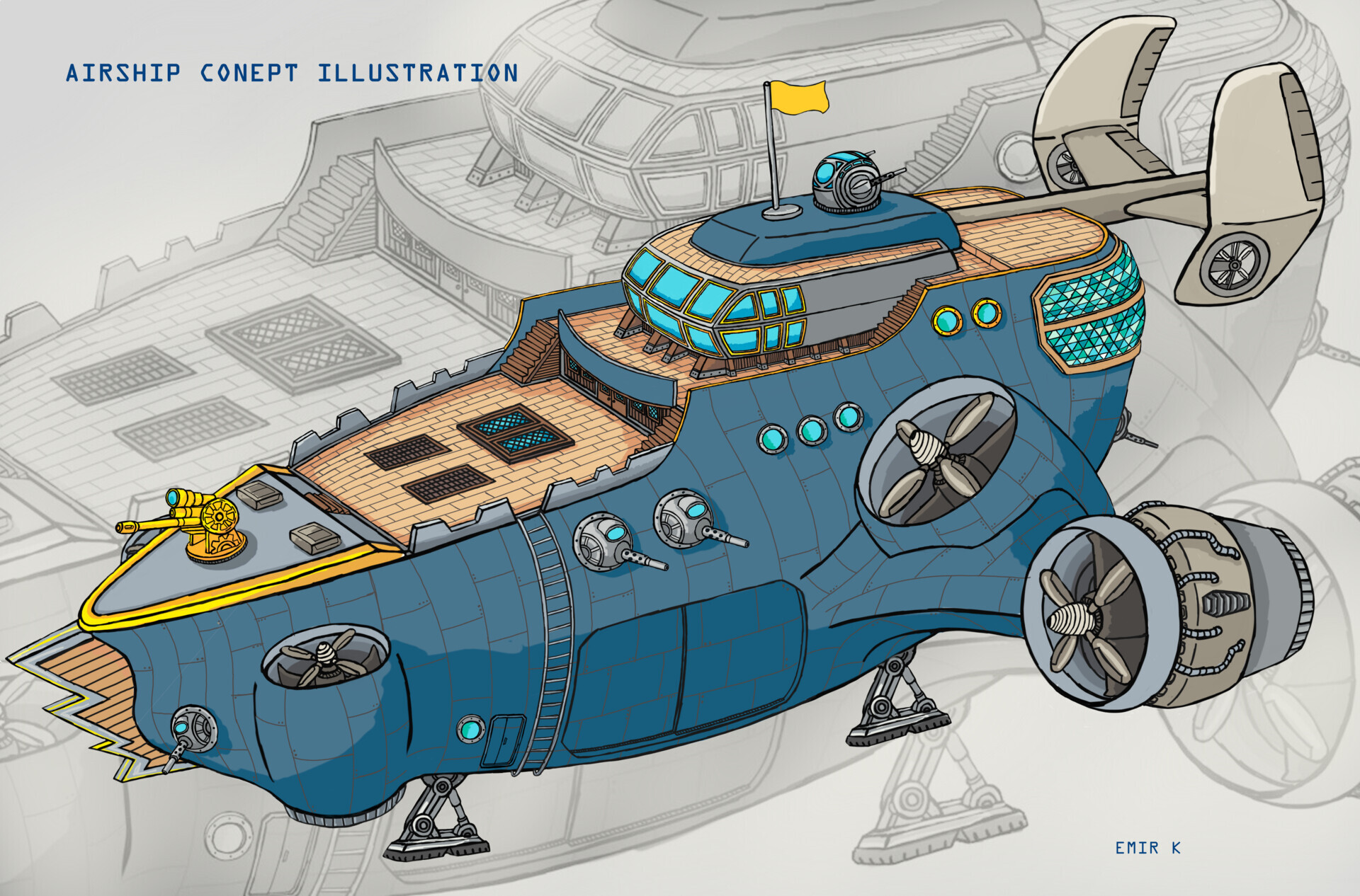ArtStation - Airship concept illustration