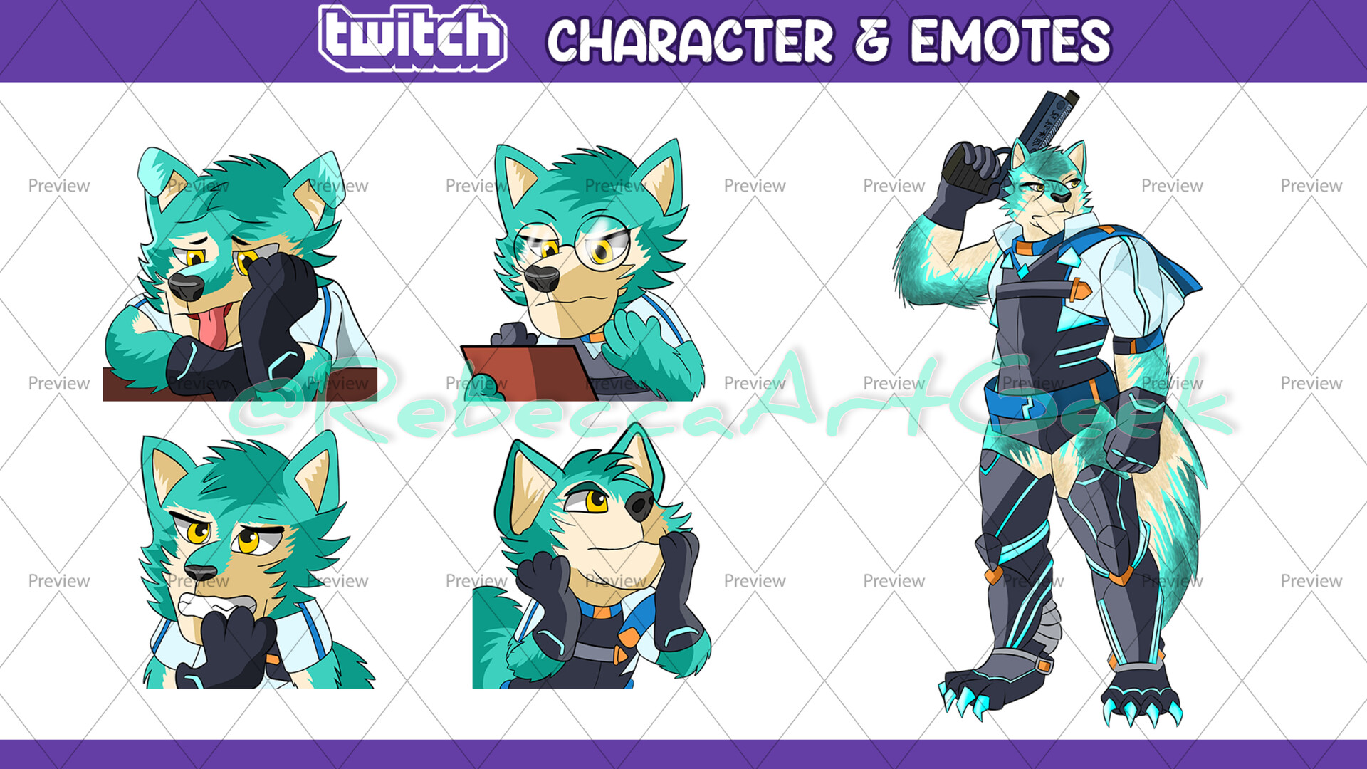 ArtStation - Sci-fi Furry Character & Emotes