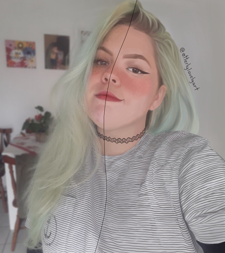 ArtStation - Half self-portrait.