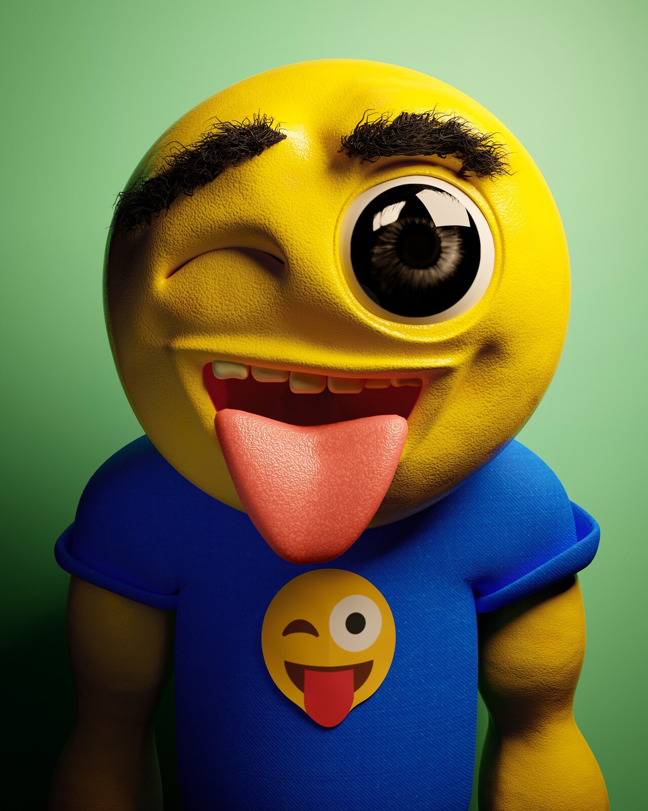 Small entertainment - realistic winking tongue emoji.