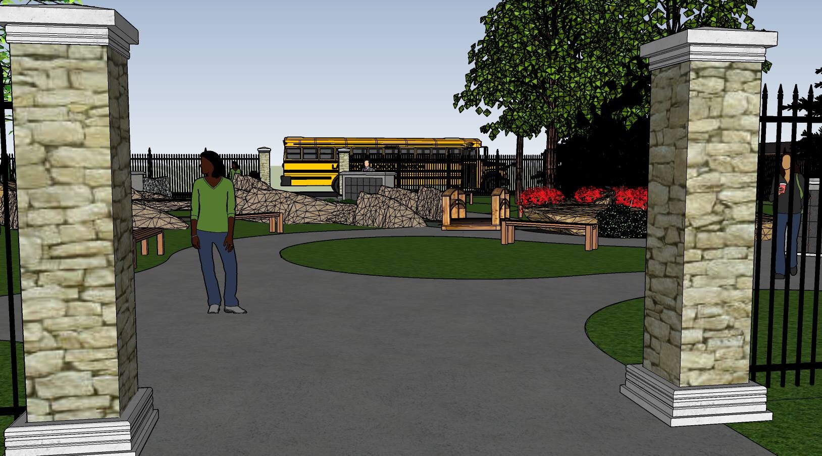 ArtStation - Front View Crematorium W/Columns