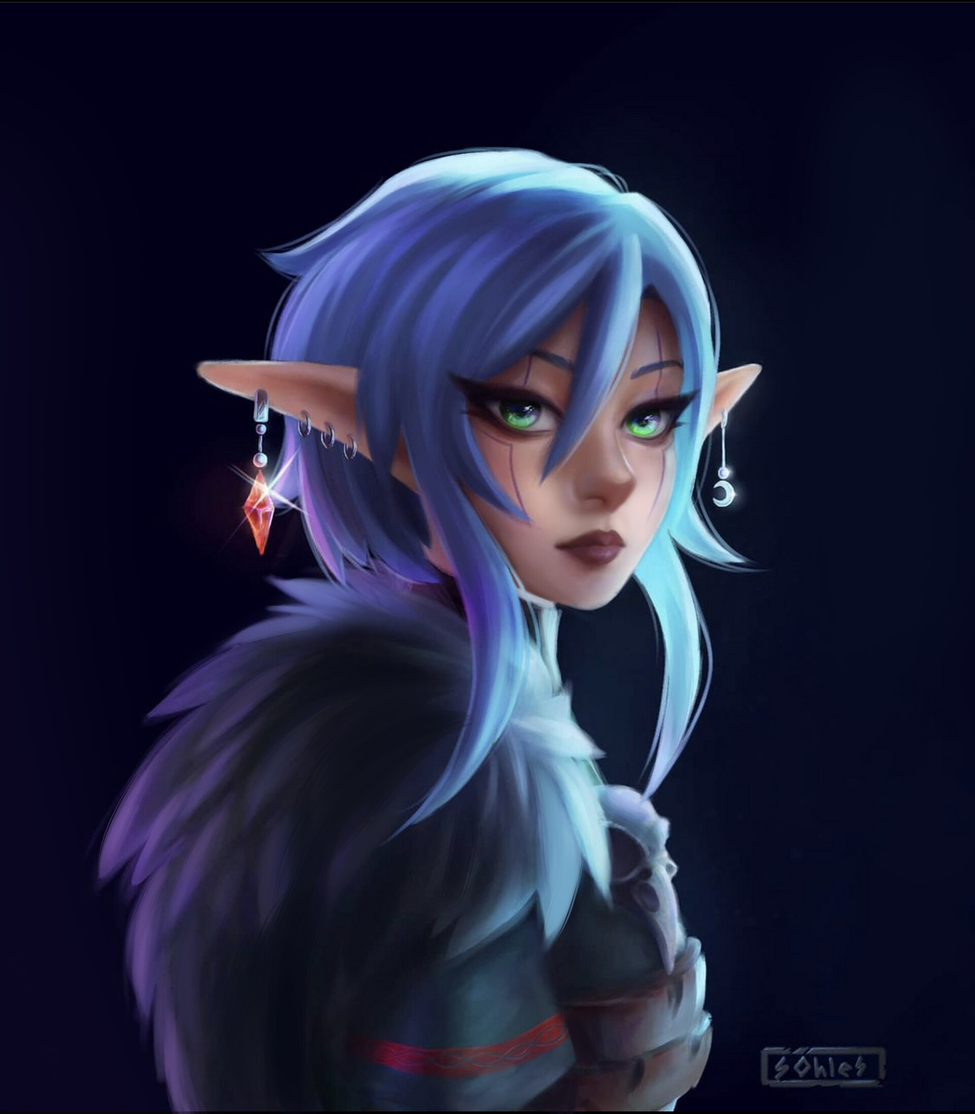Blue Haired Elf Girl