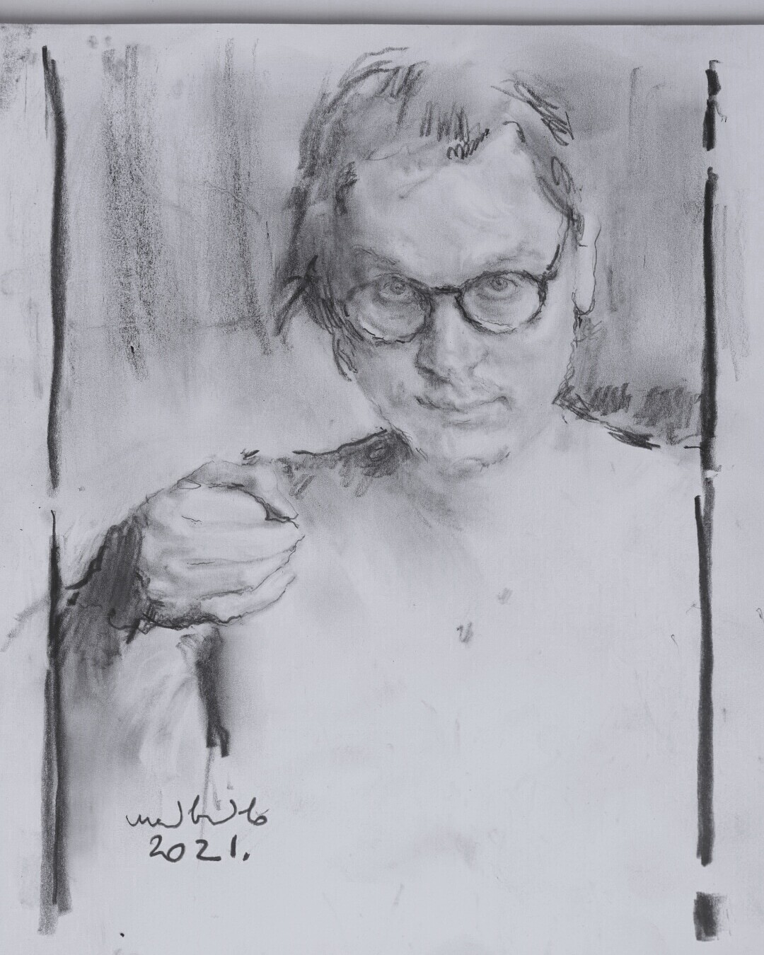 ArtStation - Self portrait drawing from life