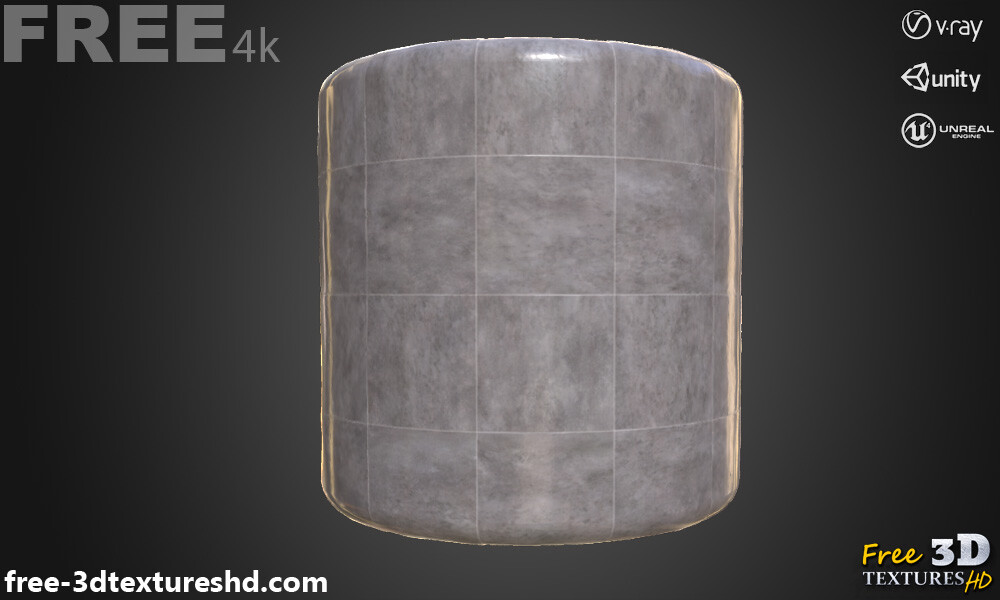 PBR Textures Free Download - Grey Marble Tile PBR Texture 3D for Unity ...
