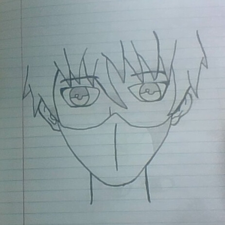 ArtStation - Sketch of an Anime Character Wearing a Mask