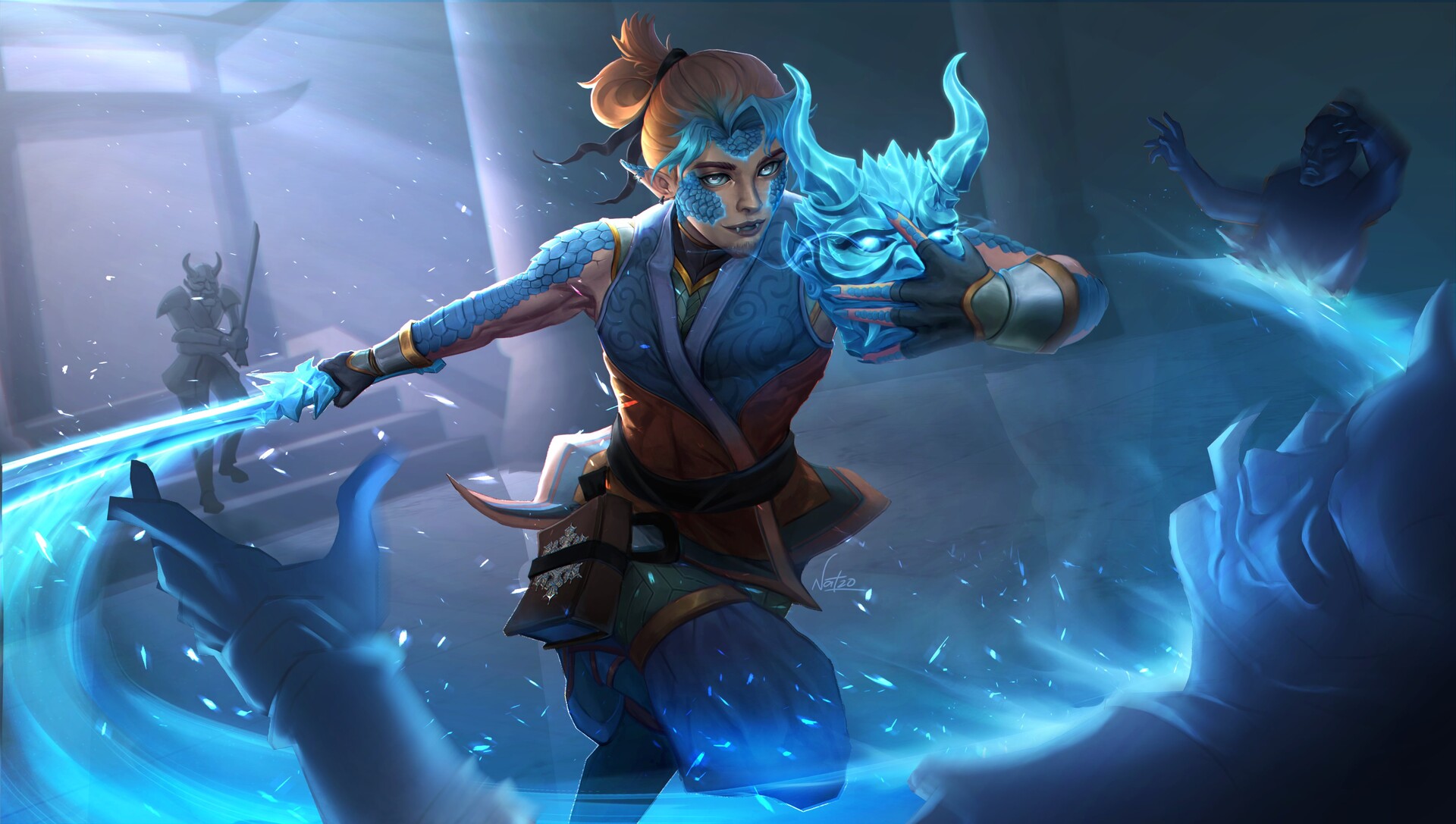 ArtStation - Ashe Enrime Draconic Bloodline Sorcerer DnD charatcer