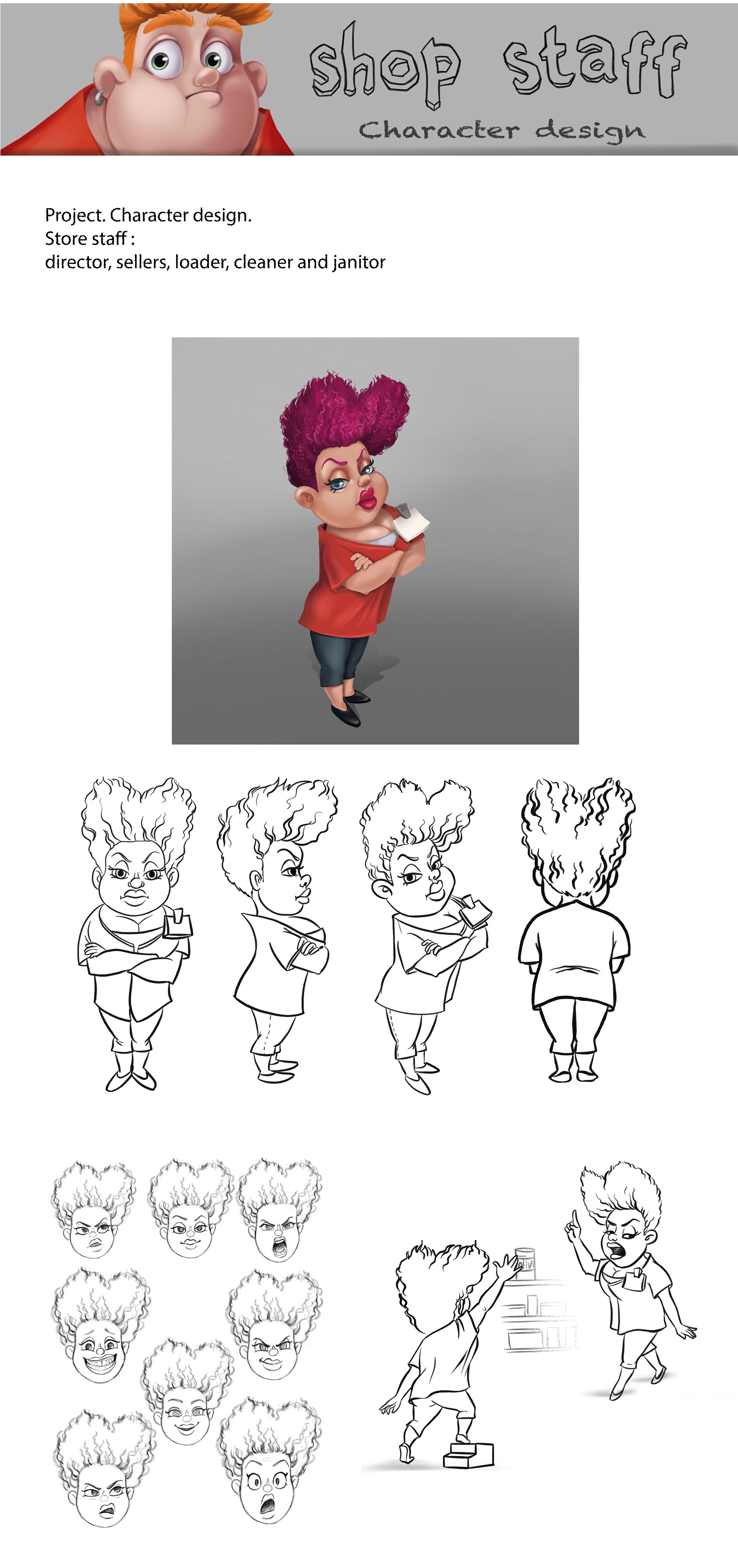 ArtStation - shop staff. character design