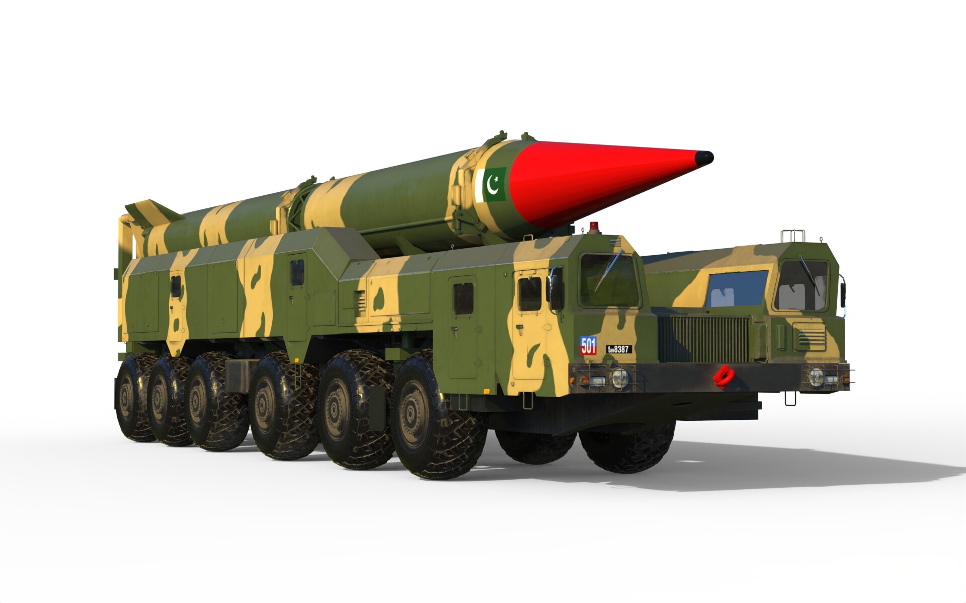 ArtStation - Shaheen 2 Pakistan missile launcher 3D model