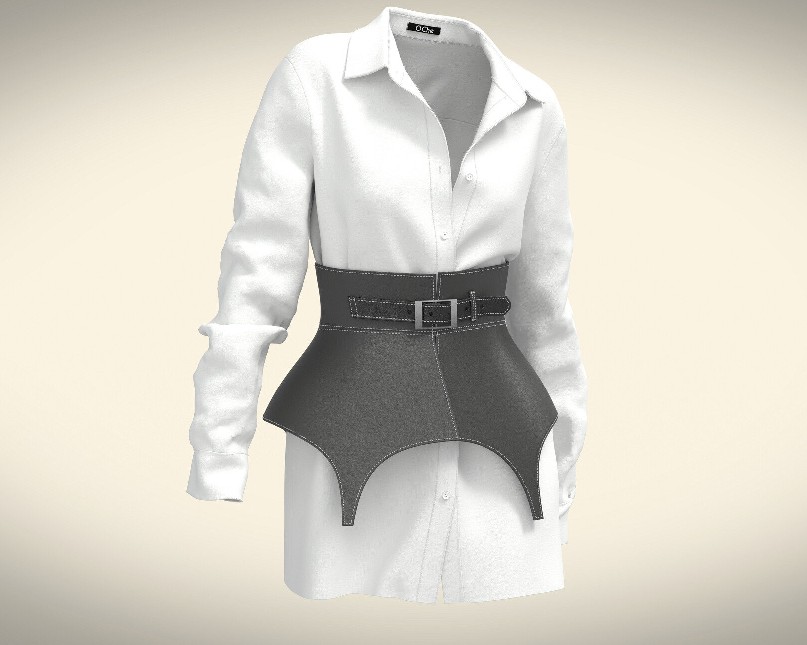 ArtStation - Classic shirt with leather basque