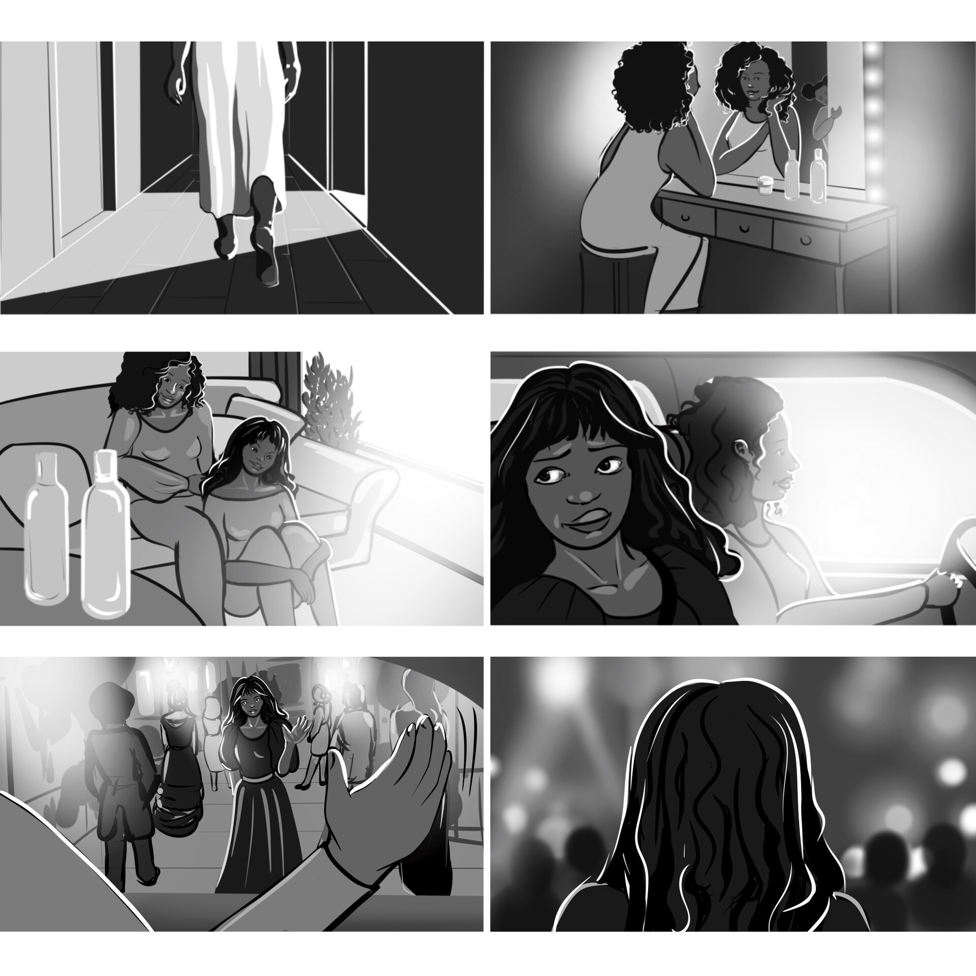 ArtStation - Storyboard for hair product advertise - black hair care ...
