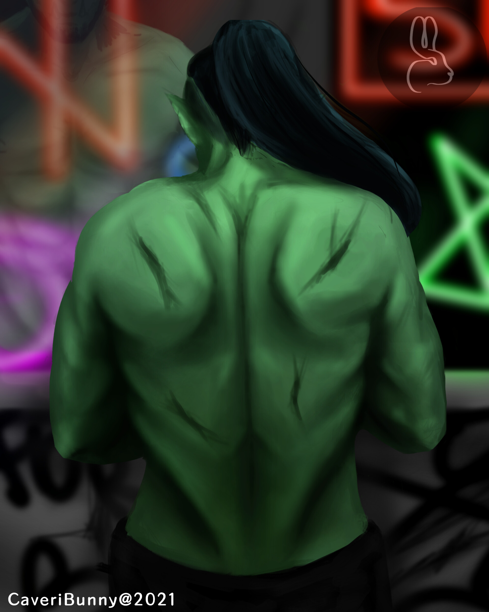 ArtStation - Orc in a CyberPunk Enviroment