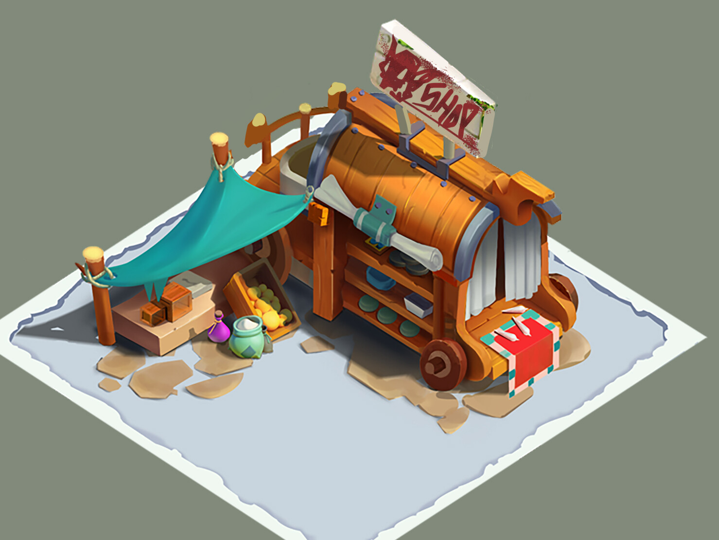 ArtStation - simple Shop 3D TO 2D