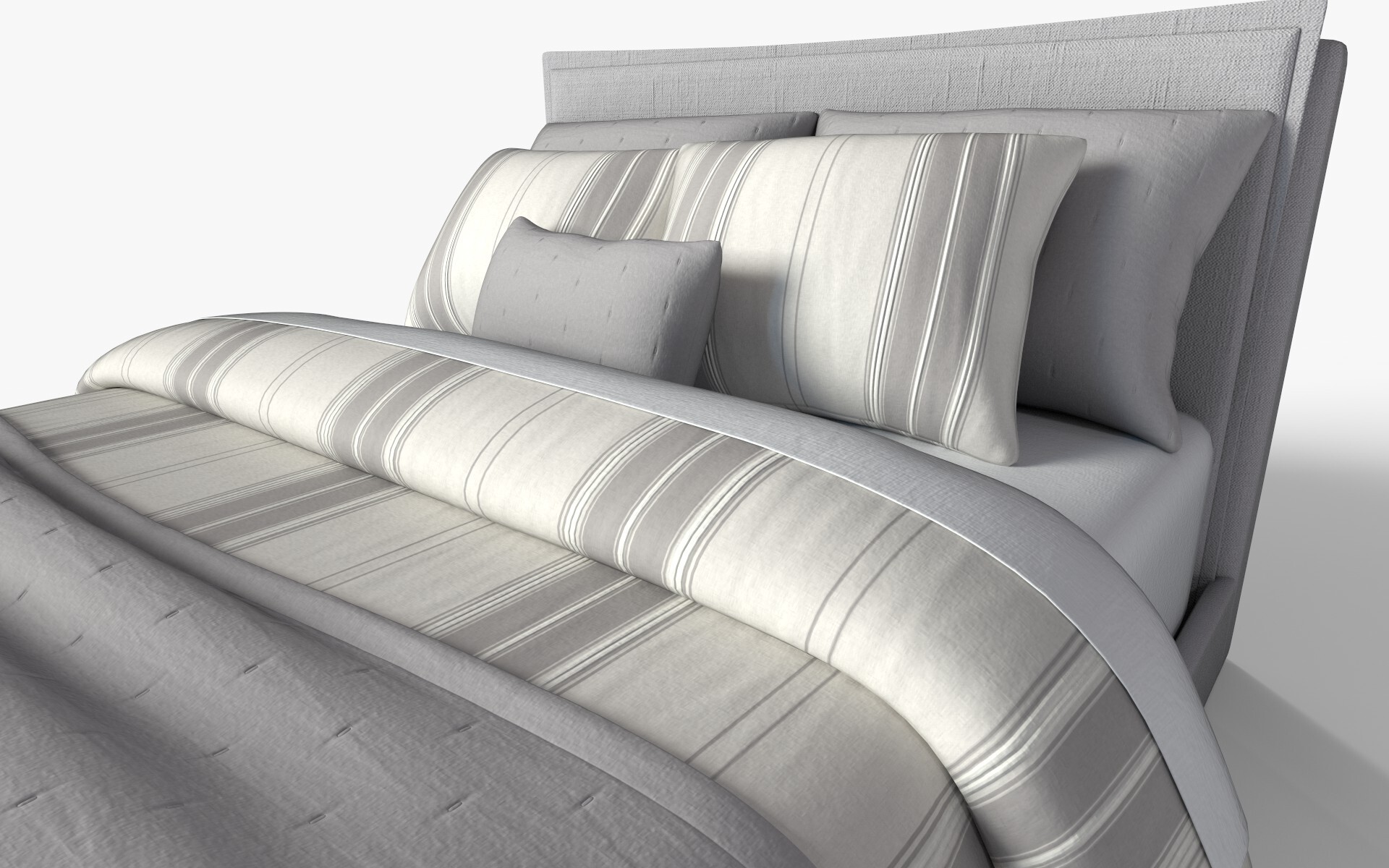 ArtStation - 3D Model of Bed with Weston Oatmeal Bedding