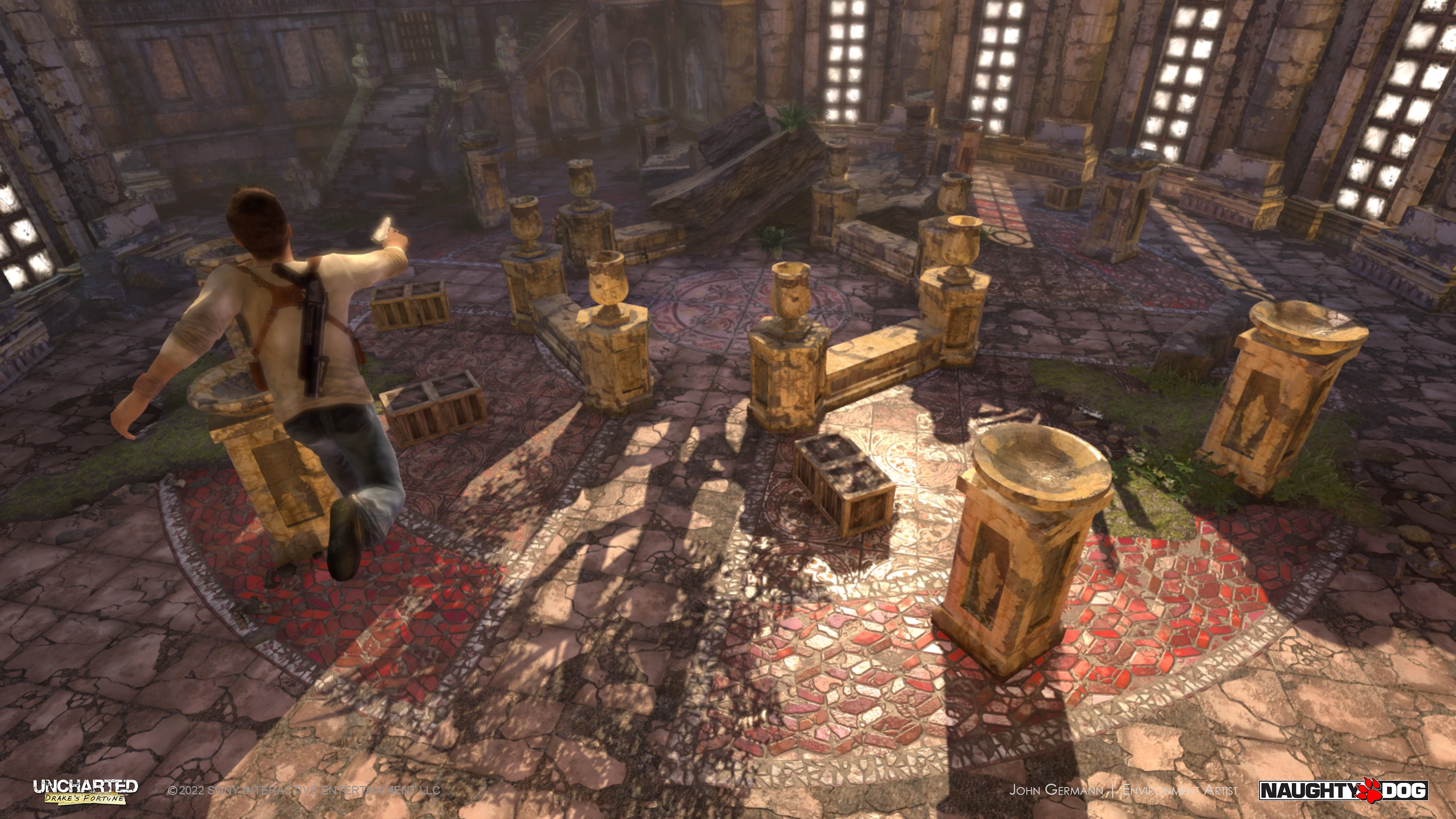 uncharted statues library