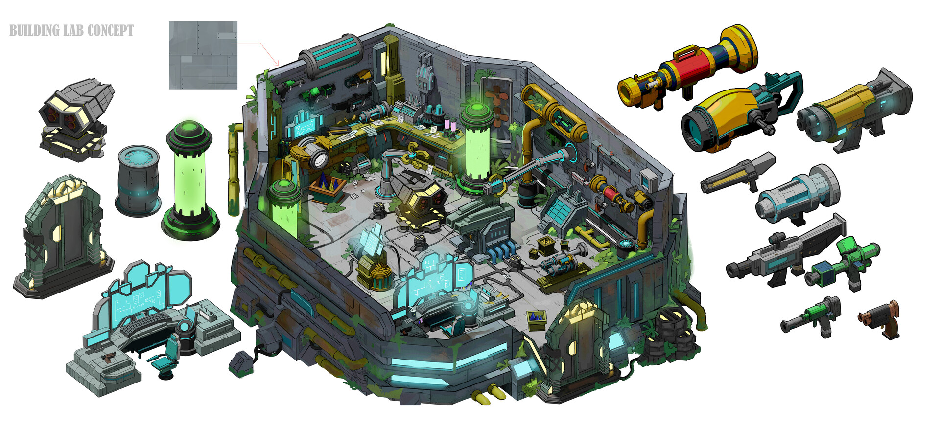 ArtStation - Building Lab Concept art and prop design