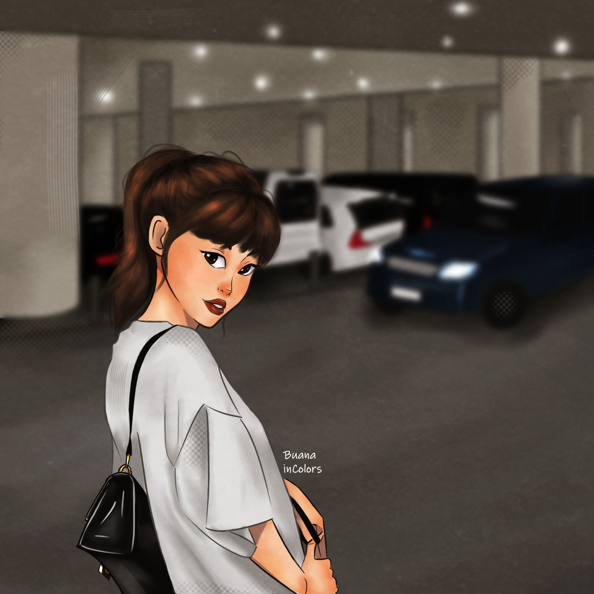 ArtStation - Girl in the parking lot