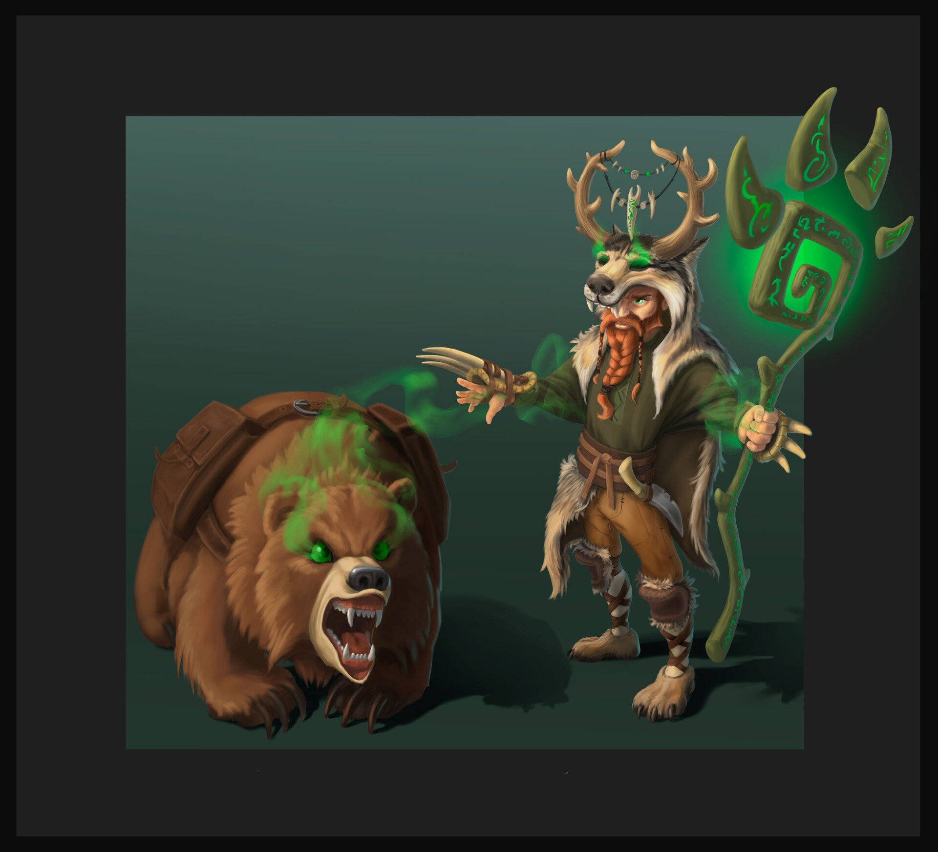 ArtStation - Druid with his bear