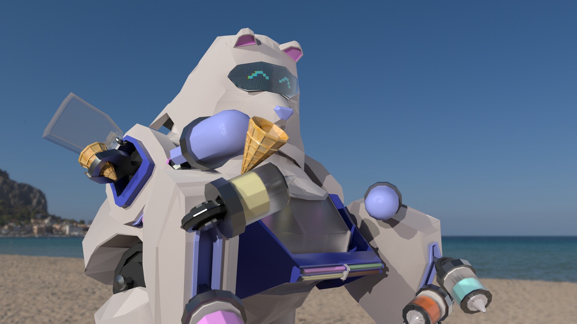 ArtStation - Ice Cream Bear Mecha