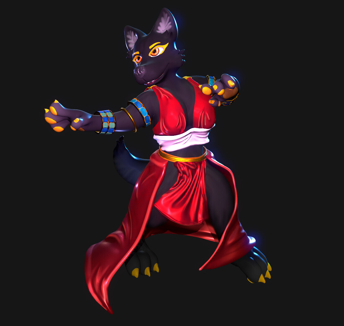 ArtStation - Dancing black fox