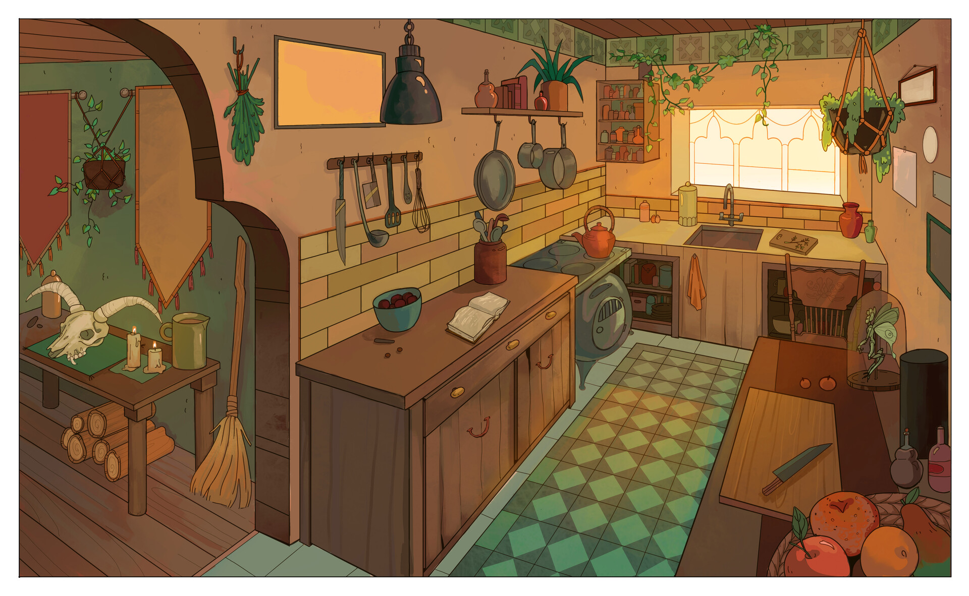ArtStation - Modern Witch's kitchen