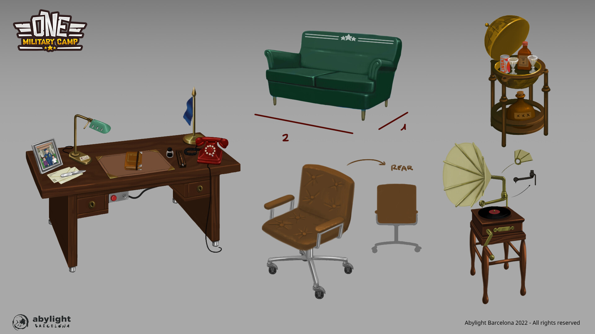 ArtStation - Objects inside Recruiting Center of One Military Camp